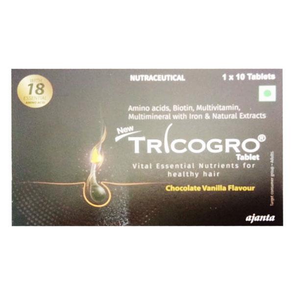 TRICOGRO NEW CHOCOLATE AND VANILLA FLAVOUR Tablet 10's Price, Uses ...
