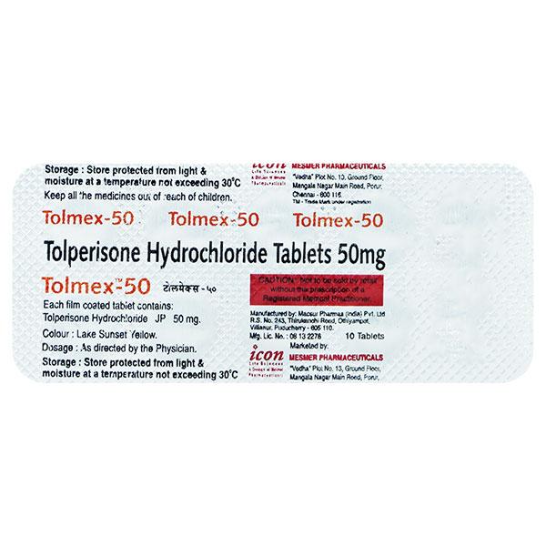Tolmex 50mg Tablet 10'S Price, Uses, Side effects, Substitutes | Netmeds