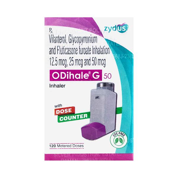 ODIHALE G 50 WITH DOSE COUNTER Inhaler 120md Price, Uses, Side effects ...