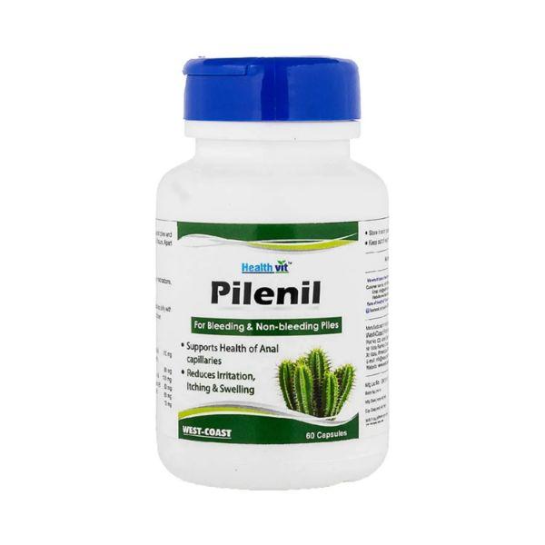Buy Healthvit Pilenil 60 Capsules For Bleeding & Non-bleeding Piles 60 ...