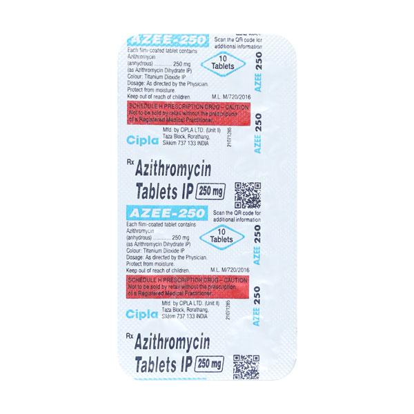 Azee 250mg Tablet 10'S Price, Uses, Side effects, Substitutes | Netmeds