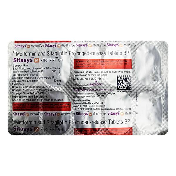 SITASYS M 500 Tablet 10's Price, Uses, Side effects, Substitutes | Netmeds