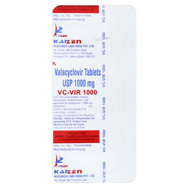 VC VIR 1000 Tablet 3's Price, Uses, Side effects, Substitutes | Netmeds