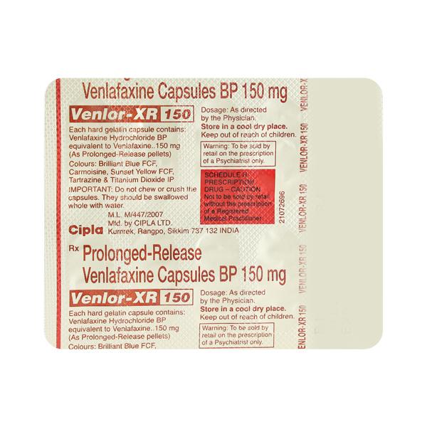 Venlor XR 150mg Capsule 10'S : Price, Uses, Side Effects | Netmeds