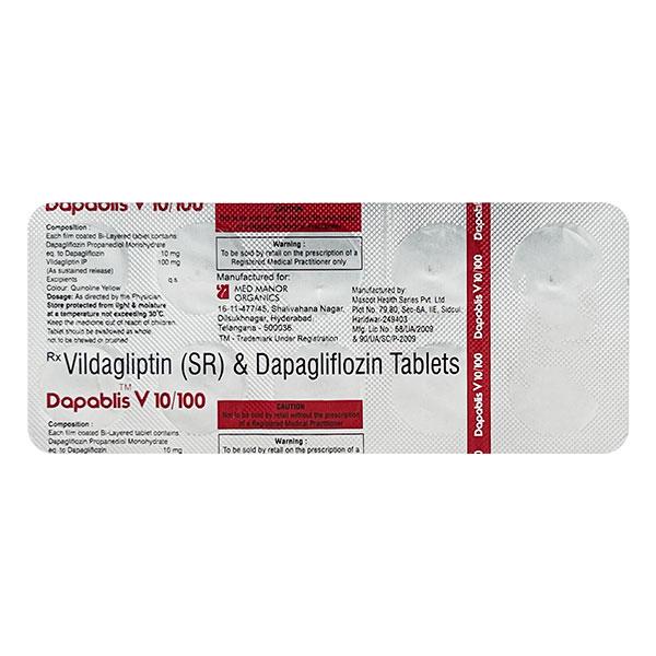 Buy DAPABLIS V 10/100 Tablet 10's Online at Upto 25% OFF | Netmeds