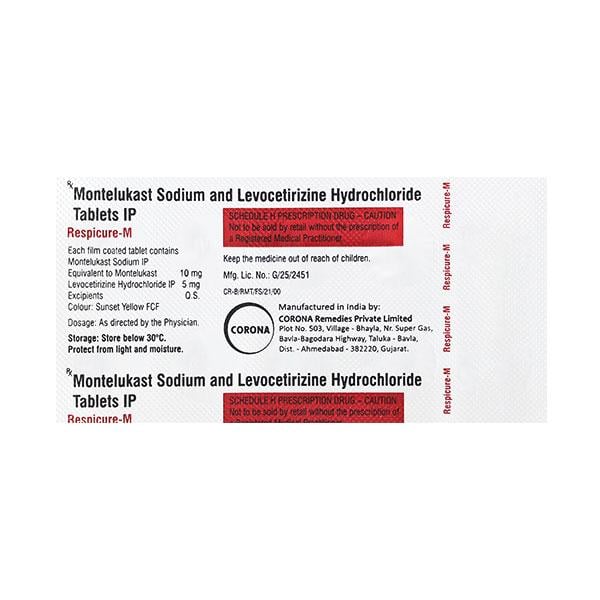 Buy Respicure M 10/5mg Tablet 10'S Online at Upto 25% OFF | Netmeds