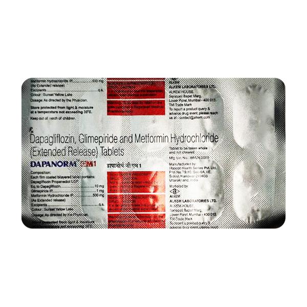 Dapanorm Gm 1 Tablet 10's Price, Uses, Side effects | Netmeds