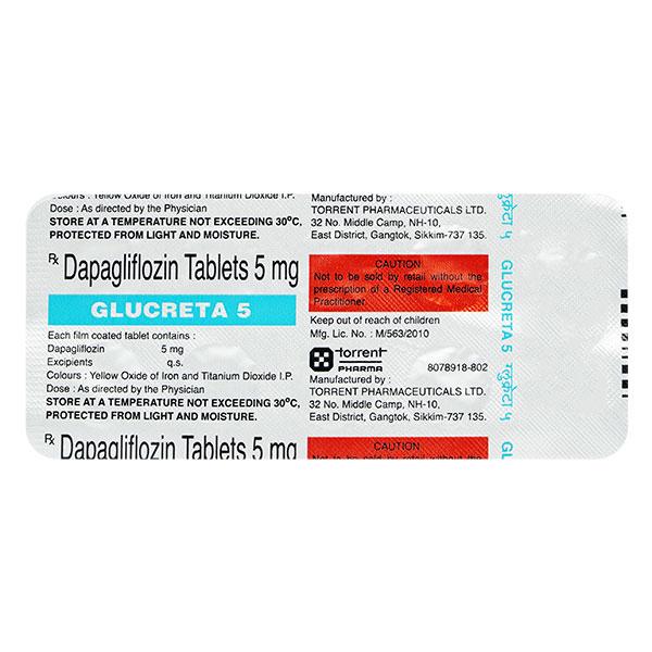 GLUCRETA 5 Tablet 10's : Price, Uses, Side Effects | Netmeds