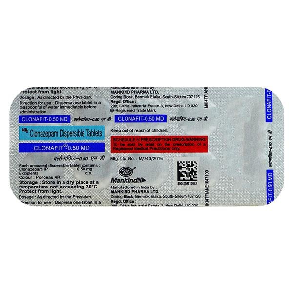 Clonafit MD 0.50mg Tablet 10'S - Price, Uses, Side Effects, and ...