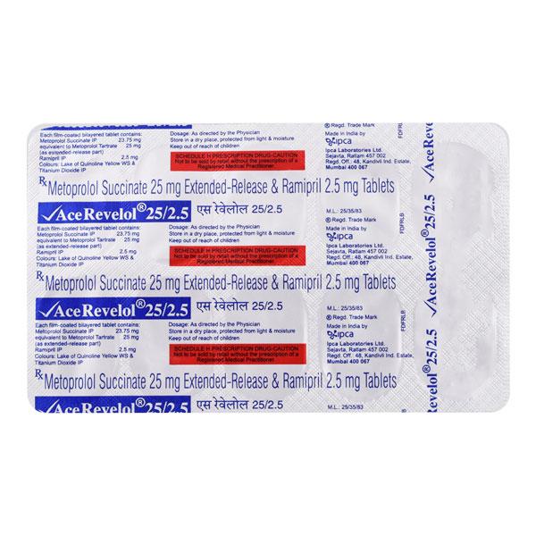 ACE Revelol 25/2.5mg Tablet 10'S : Price, Uses, Side Effects | Netmeds