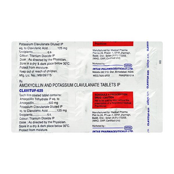Clavituf 625mg Tablet 10'S Price, Uses, Side effects, Substitutes | Netmeds