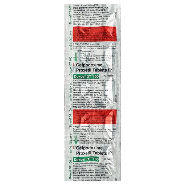 Doxcef DT 100mg Tablet 10'S : Price, Uses, Side Effects | Netmeds