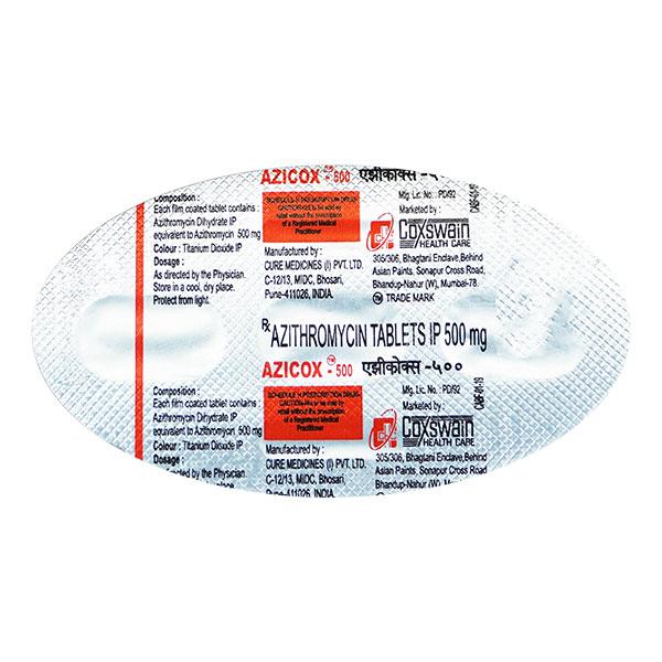 AZICOX 500 Tablet 3's Price, Uses, Side effects, Substitutes | Netmeds