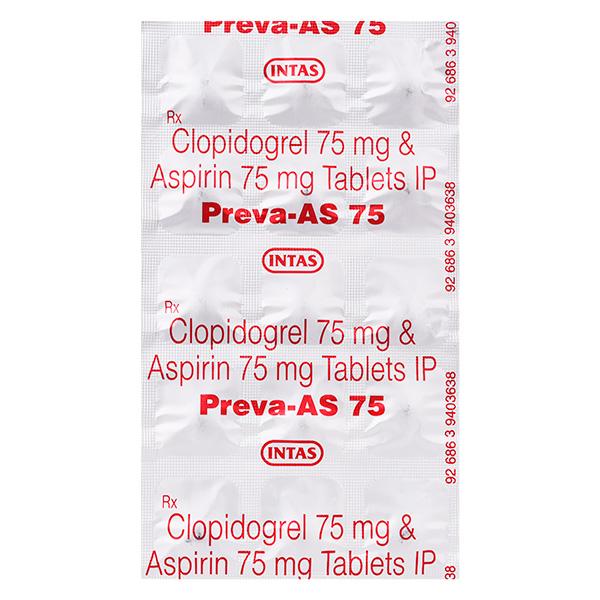 Preva AS 75mg Tablet 15'S Price, Uses, Side effects, Substitutes | Netmeds