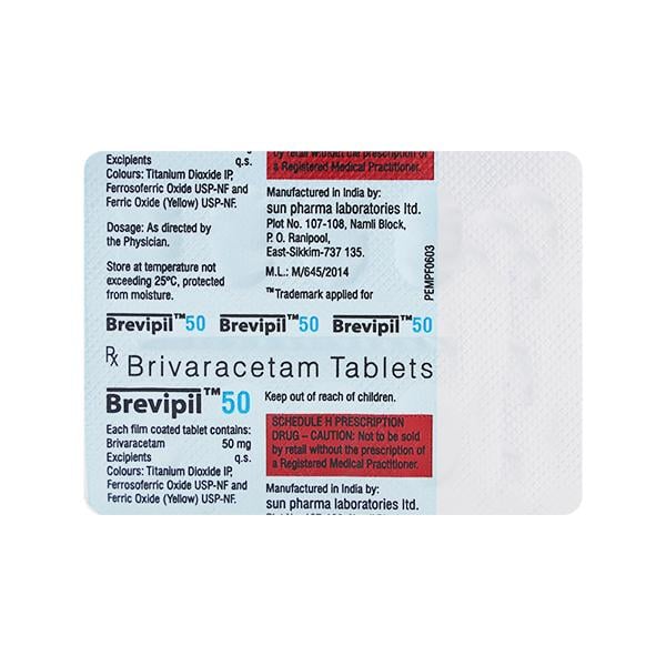 Buy BREVIPIL 50 Tablet 10's Online at Upto 20% OFF | Netmeds