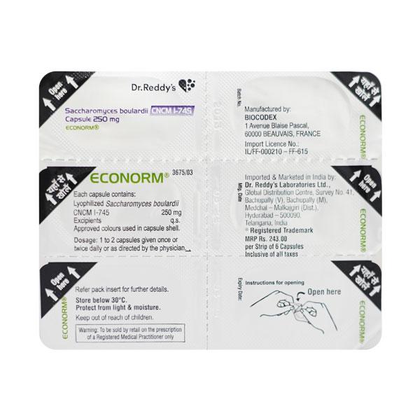 ECONORM Capsule 6's - Price, Uses, Side Effects | Netmeds