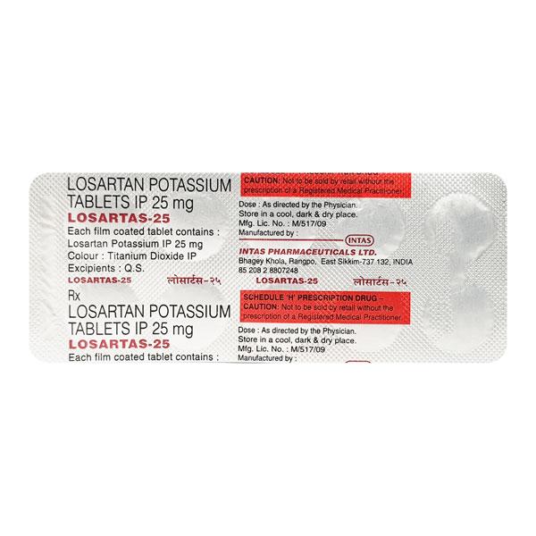 Losartas 25mg Tablet 10'S : Price, Uses, Side Effects | Netmeds