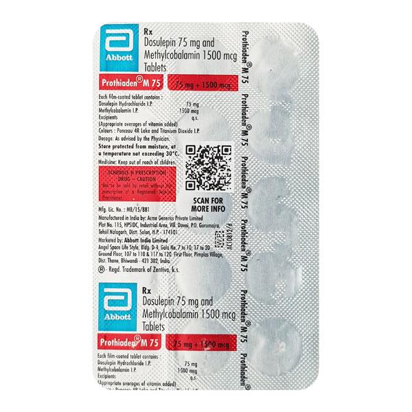 Prothiaden M 75mg/1500mcg Tablet 15'S : Price, Uses, Side Effects | Netmeds