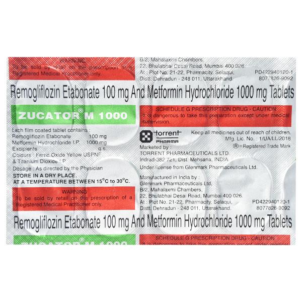 ZUCATOR M 1000 Tablet 10's : Price, Uses, Side Effects | Netmeds
