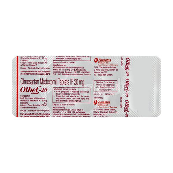 Olbet 20mg Tablet 10'S : Price, Uses, Side Effects | Netmeds