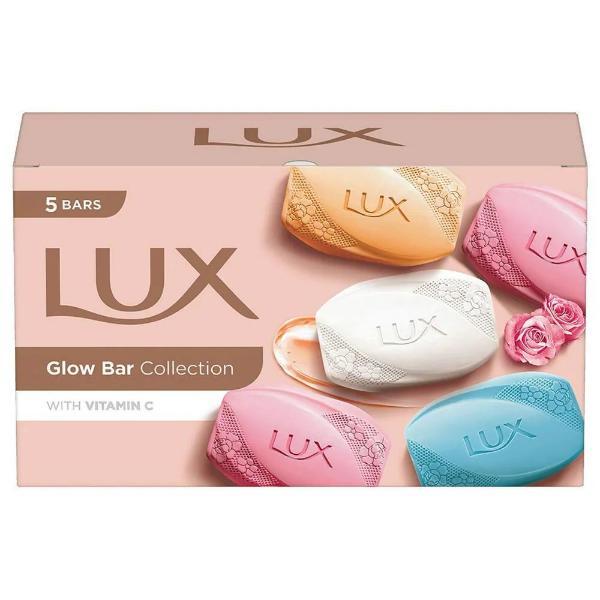 Lux Glow Bar Collection With Vitamin C Bathing Bar (Pack of 5 x 150 g)