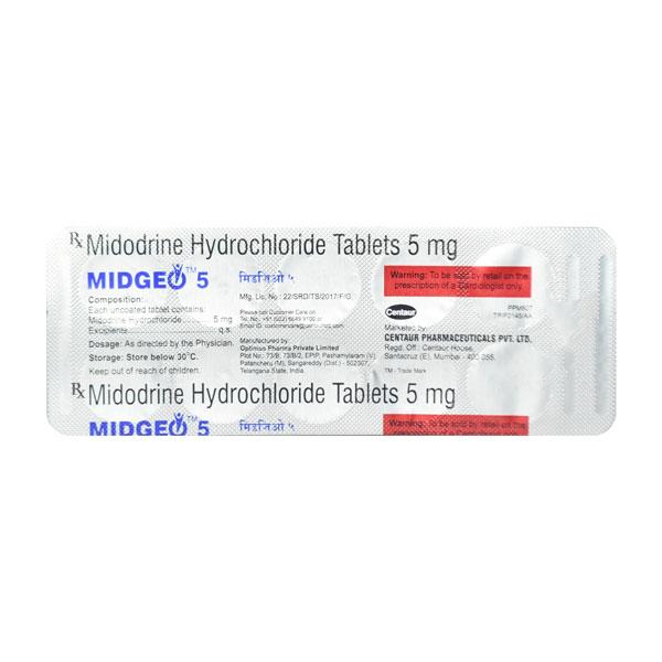 MIDGEO 5mg Tablet 10's Price, Uses, Side effects, Substitutes | Netmeds