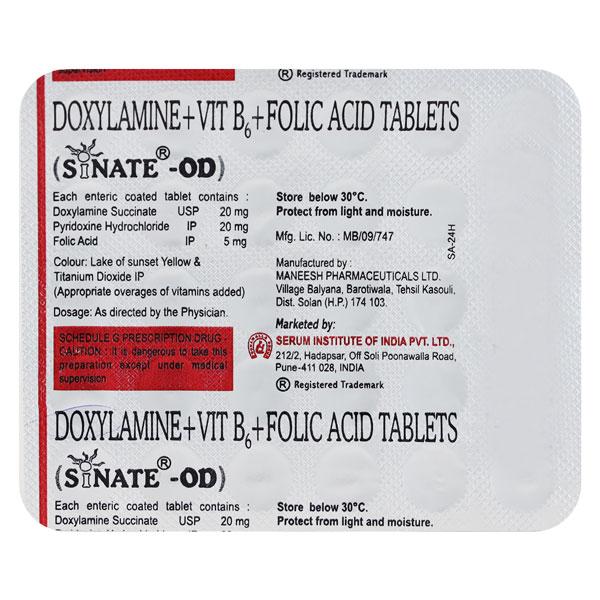 Sinate OD Tablet 30'S Price, Uses, Side effects, Substitutes | Netmeds