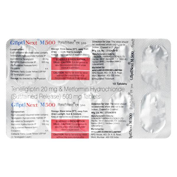 GLIPTI NEXT M 500mg Tablet 10's : Price, Uses, Side Effects | Netmeds