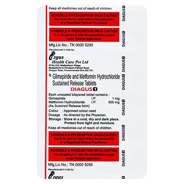 DIAGUS 1 Tablet 10's : Price, Uses, Side Effects | Netmeds