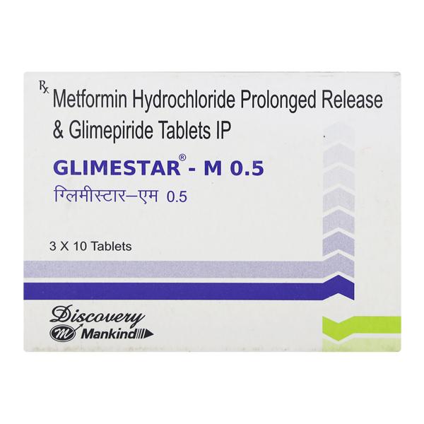 Glimestar M 0.5mg Tablet 10'S : Price, Uses, Side Effects | Netmeds