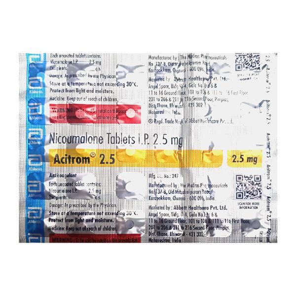Buy ACITROM 2.5 Tablet 30's Online at Upto 25% OFF | Netmeds
