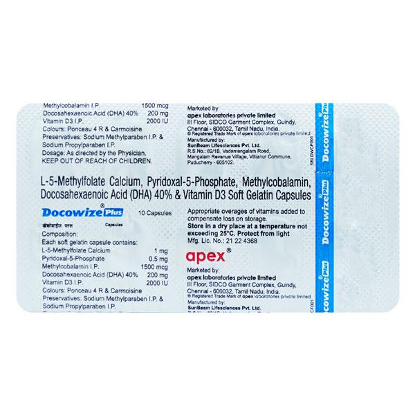 DOCOWIZE PLUS Capsule 10's Price, Uses, Side effects, Substitutes | Netmeds