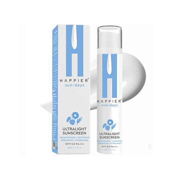 Buy Happier Ultralight Sunscreen SPF 50 PA+++, Non-Greasy, No White ...