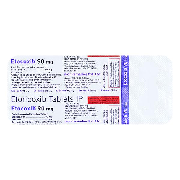 ETOCOXIB 90 Tablet 10's Price, Uses, Side effects, Substitutes | Netmeds