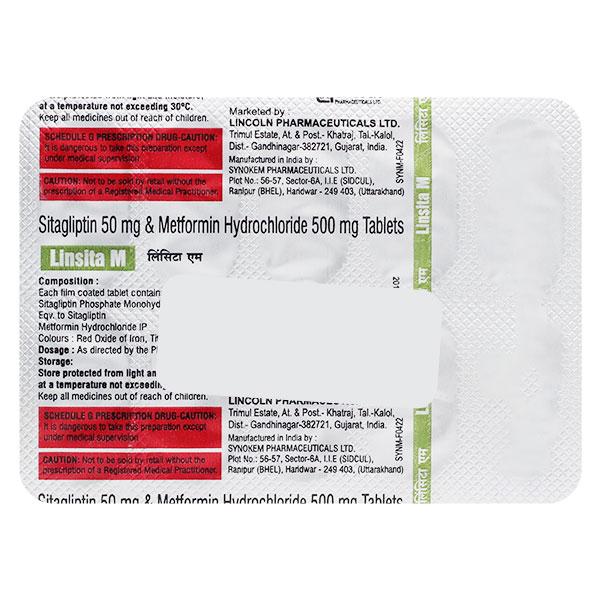 LINSITA M Tablet 10's Price, Uses, Side effects, Substitutes | Netmeds