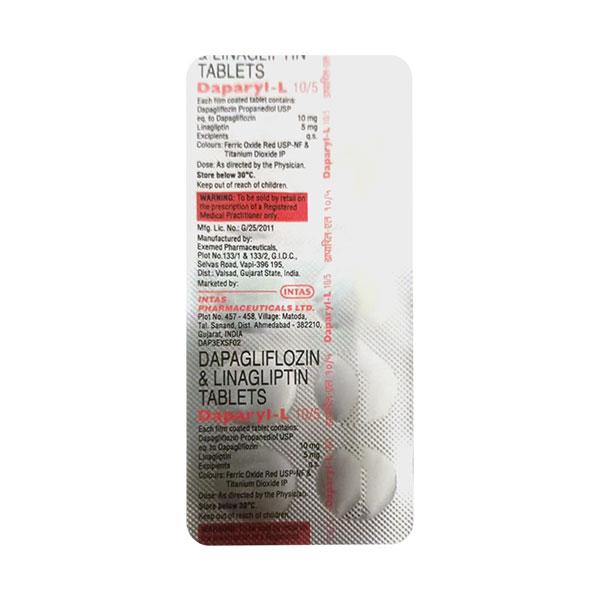 Buy DAPARYL L 10/5 Tablet 10's Online | Netmeds