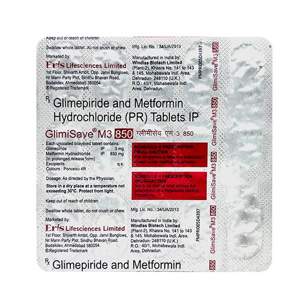 Glimisave M3 850 Tablet 15'S : Price, Uses, Side Effects | Netmeds