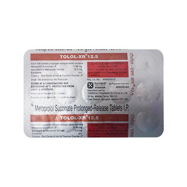 Buy TOLOL XR 12.5 Tablet 15's Online | Netmeds