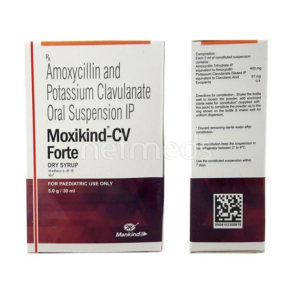 Moxikind CV Forte Dry Syrup 30ml Price, Uses, Side effects, Substitutes ...
