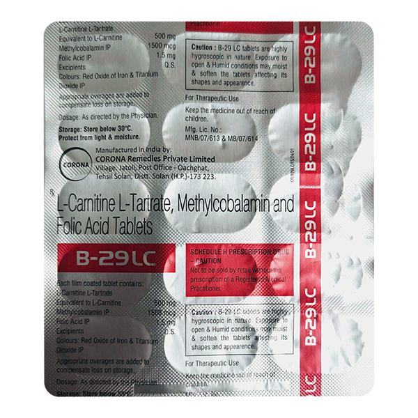 Buy B 29 LC Tablet 15's Online | Netmeds
