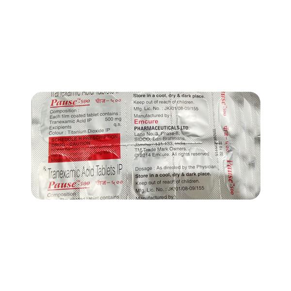 Pause 500mg Tablet 10'S - Buy Medicines online at Best Price from ...