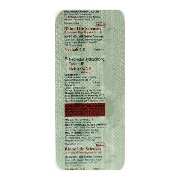 NEBITAB 2.5mg Tablet 10's : Price, Uses, Side Effects | Netmeds