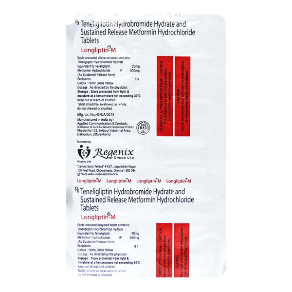 LONGLIPTIN M Tablet 10's : Price, Uses, Side Effects | Netmeds