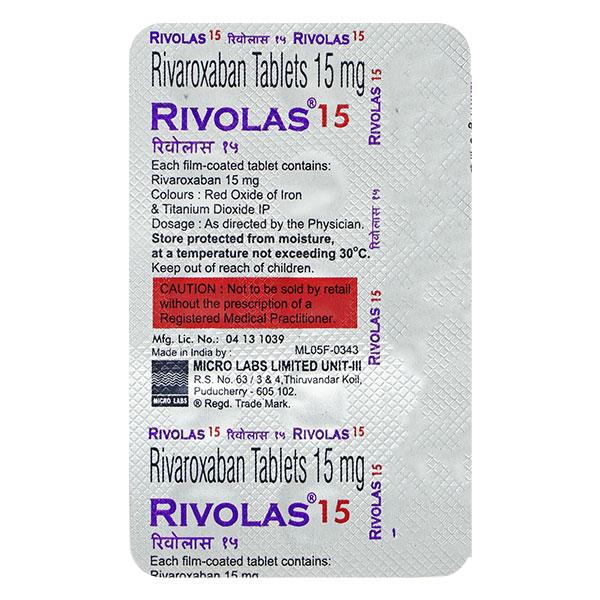 RIVOLAS 15 Tablet 15's Price, Uses, Side effects, Substitutes | Netmeds