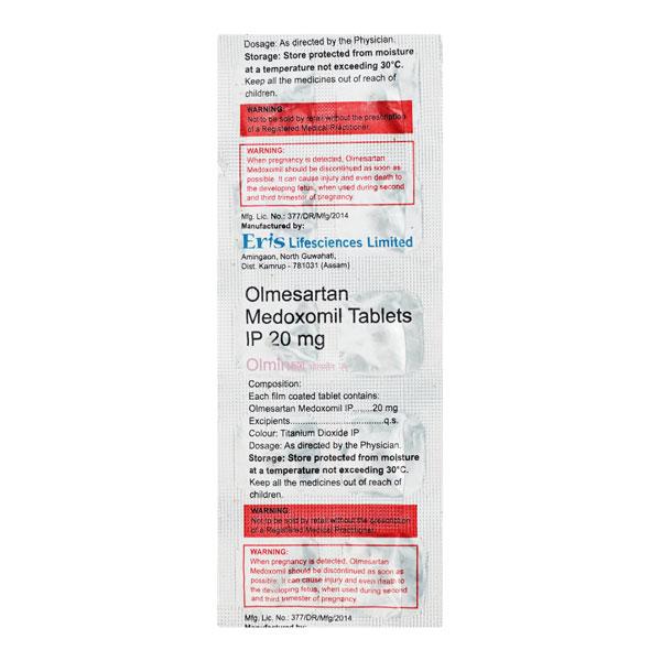 Olmin 20mg Tablet 10'S : Price, Uses, Side Effects | Netmeds