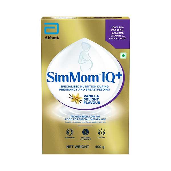 Buy SimMom IQ+ Vanilla Delight Flavour Nutritional Powder 400 gm ...