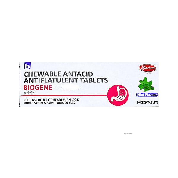 BIOGENE MINT FLAVOUR Chewable Tablet 9's : Uses, Side Effects, Price ...