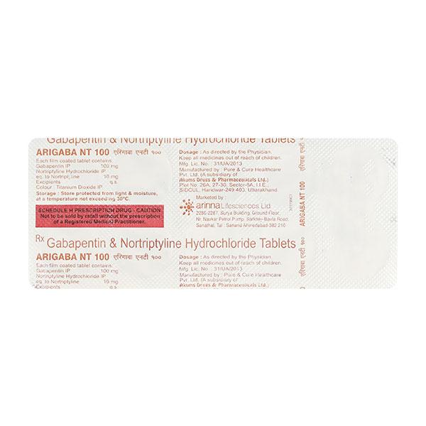 Arigaba NT 100mg Tablet 10'S Price, Uses, Side effects, Substitutes ...