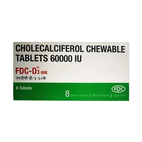 Buy FDC D3 60K ORANGE FLAVOUR SUGAR FREE Chewable Tablet 8's Online at ...