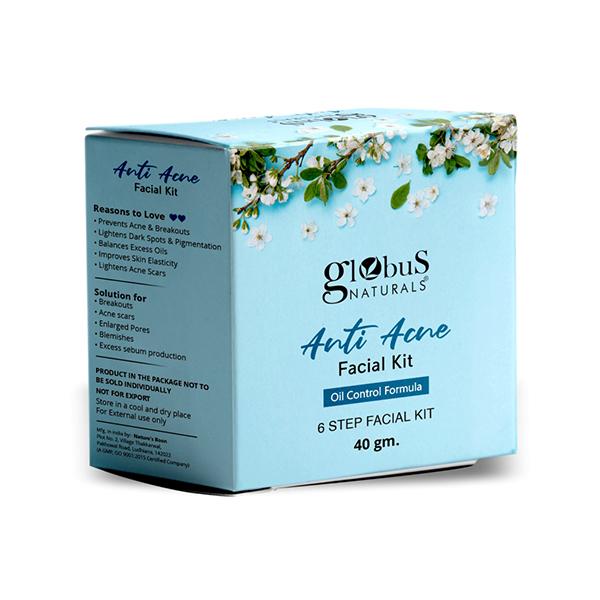 Buy Globus Naturals Anti Acne 6 Step Facial Kit, for Oil Control ...